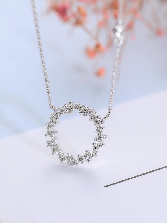 Diamond Necklace Exquisite Wedding Necklace Engagement Pendant | Etsy