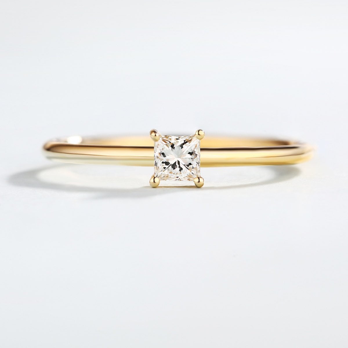 Simple Solitaire Engagement Ring Princess Cut Minimalist | Etsy