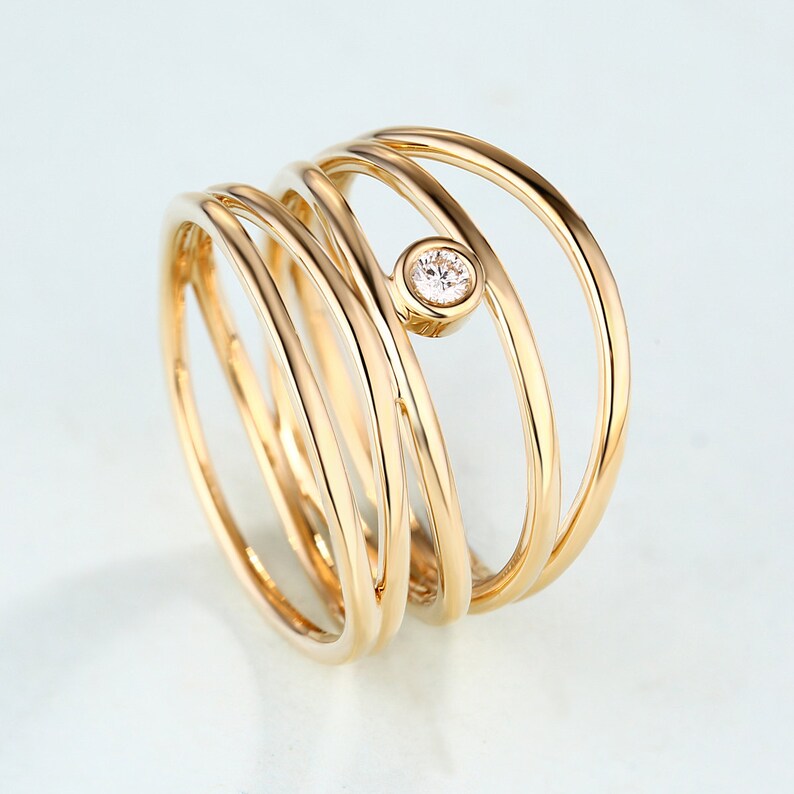 Unique Multi Row Infinity Twining Round Brilliant Diamond Ring - Etsy