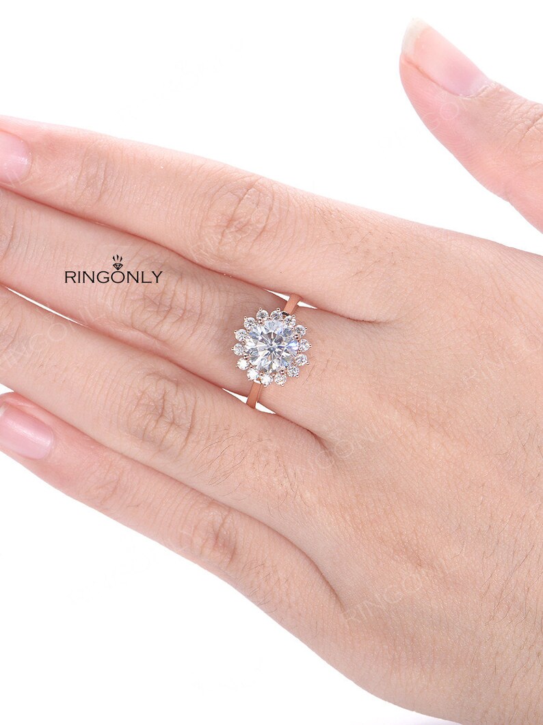 Vintage engagement ring Rose gold engagement ring Women | Etsy