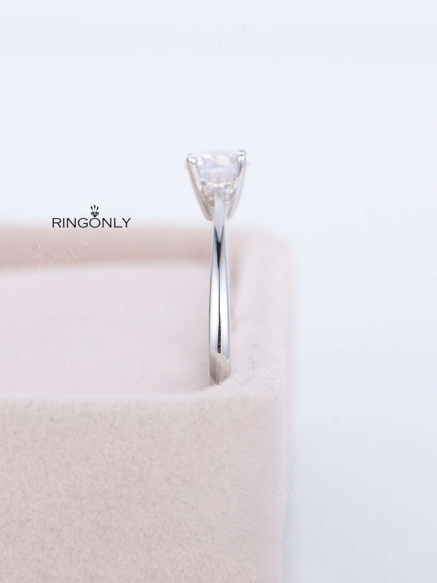 Moissanite engagement ring Solitaire engagement ring Women | Etsy