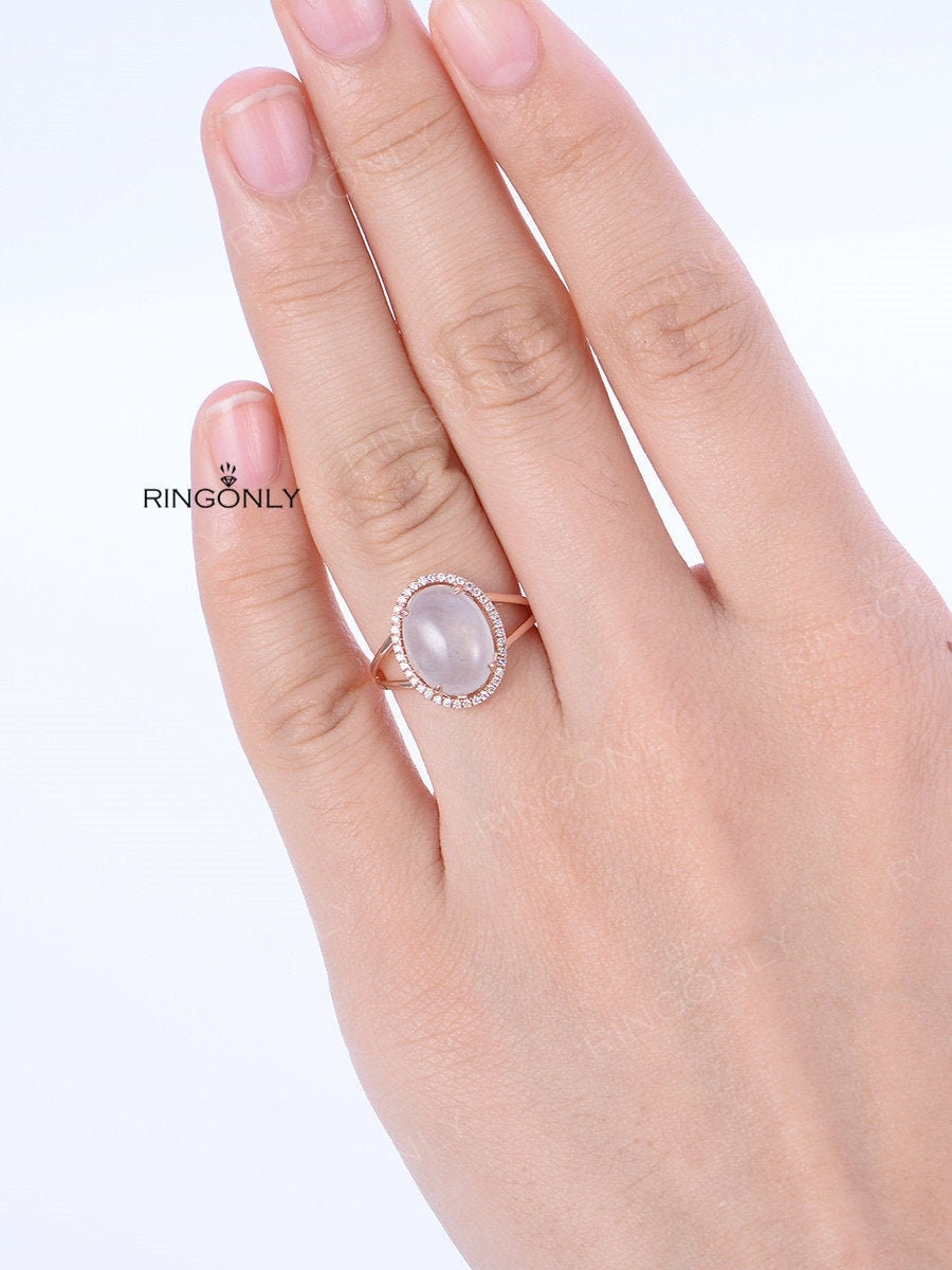 Rose Gold Engagement Ring Vintage Jadeite Jade Ring Antique | Etsy