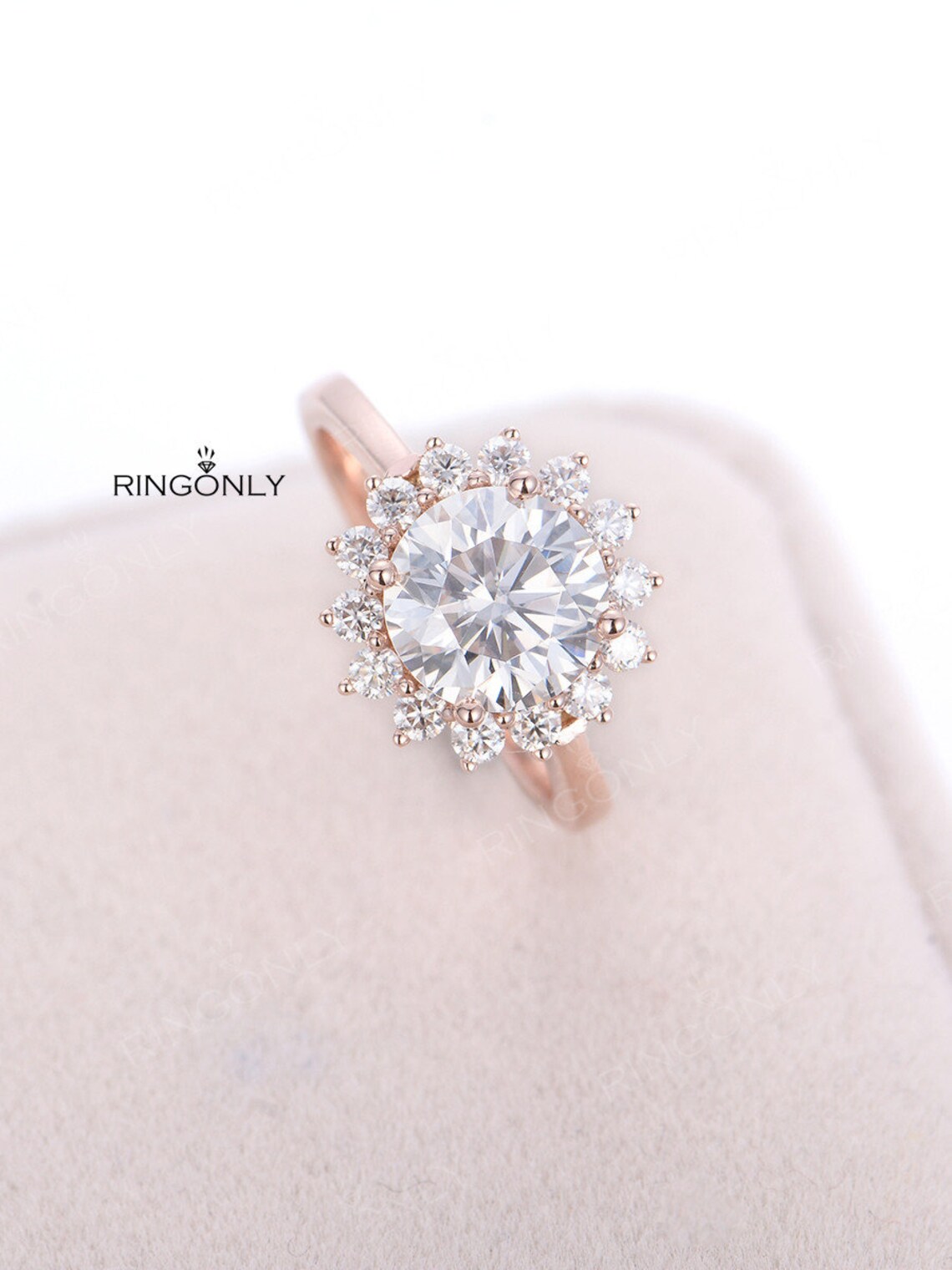 Vintage engagement ring Rose gold engagement ring Women | Etsy