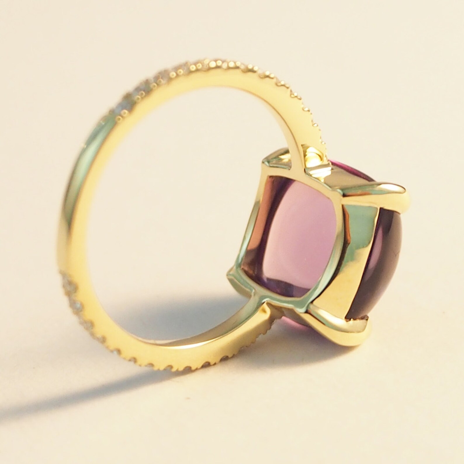 Minimalist Amethyst Engagement Ring Simple Large Amethyst Ring - Etsy