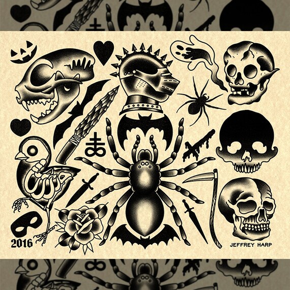 Halloween Tattoo Flash