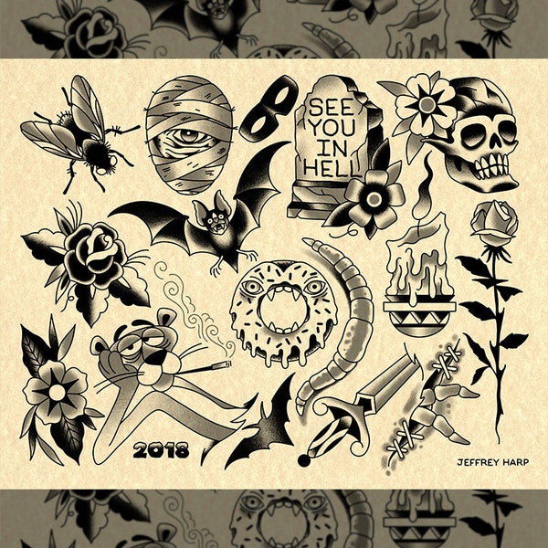 Tattoo Flash Art - Etsy