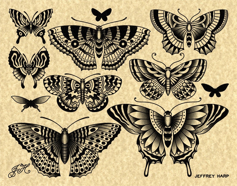 Neo Traditional Butterfly Tattoo