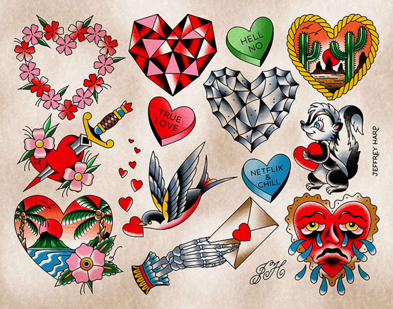 2020 Love Valentine Tattoo Flash - Etsy