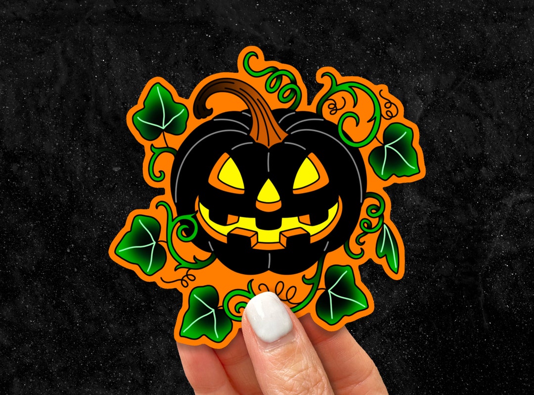 Jack O Lantern Vinyl Sticker - Etsy