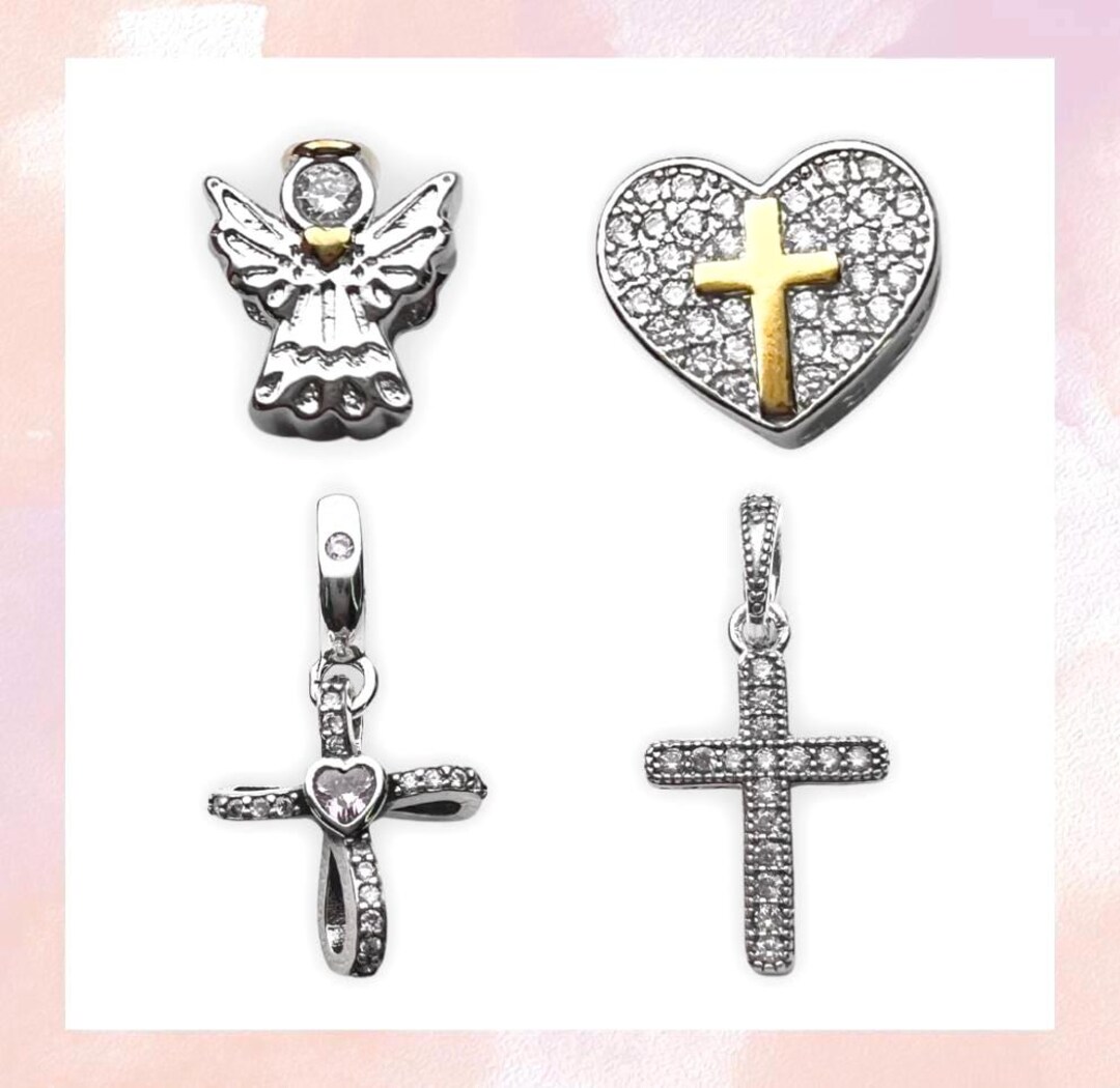Religious Cross and Angel Pendants | S925 Sterling Silver, Fits Pandora ...