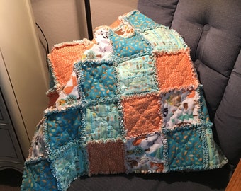 Elephant Baby Rag Quilt - Etsy