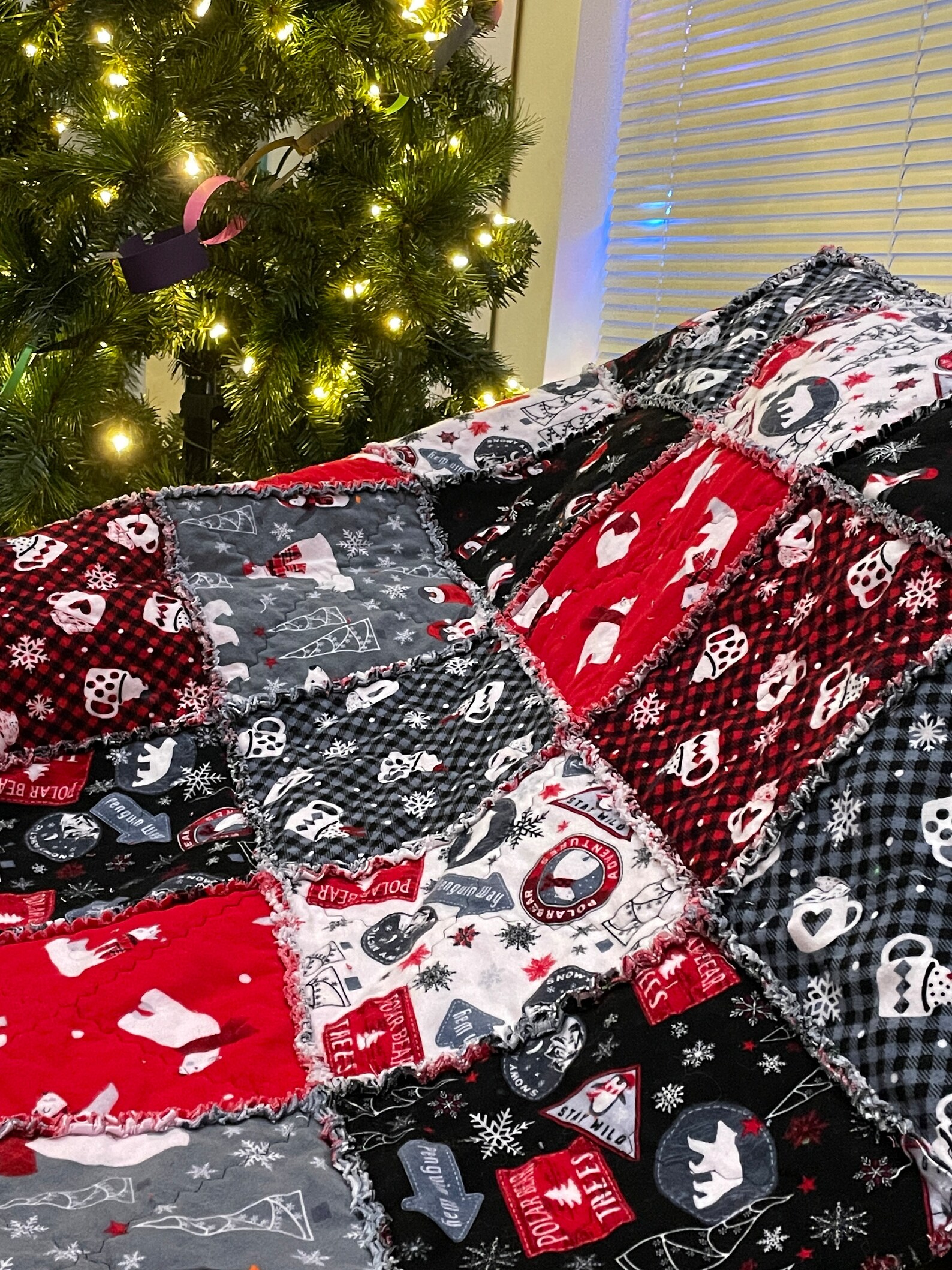 Red & Black and Soft and Comfy Rag Quilt for Winter - Etsy
