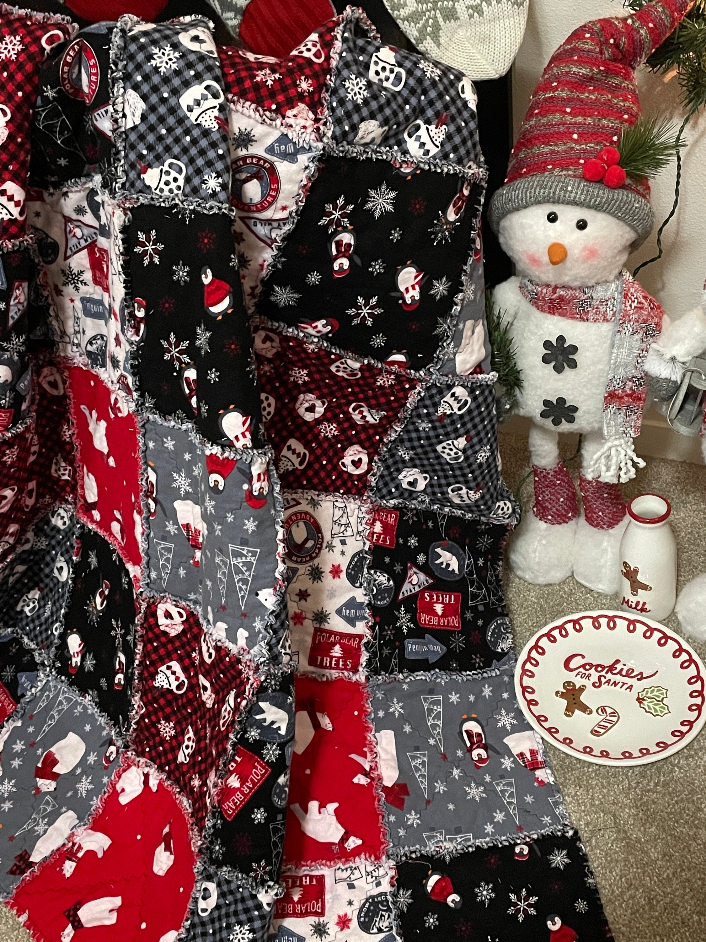 Red & Black and Soft and Comfy Rag Quilt for Winter - Etsy