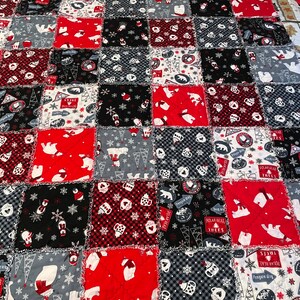 Red & Black and Soft and Comfy Rag Quilt for Winter - Etsy
