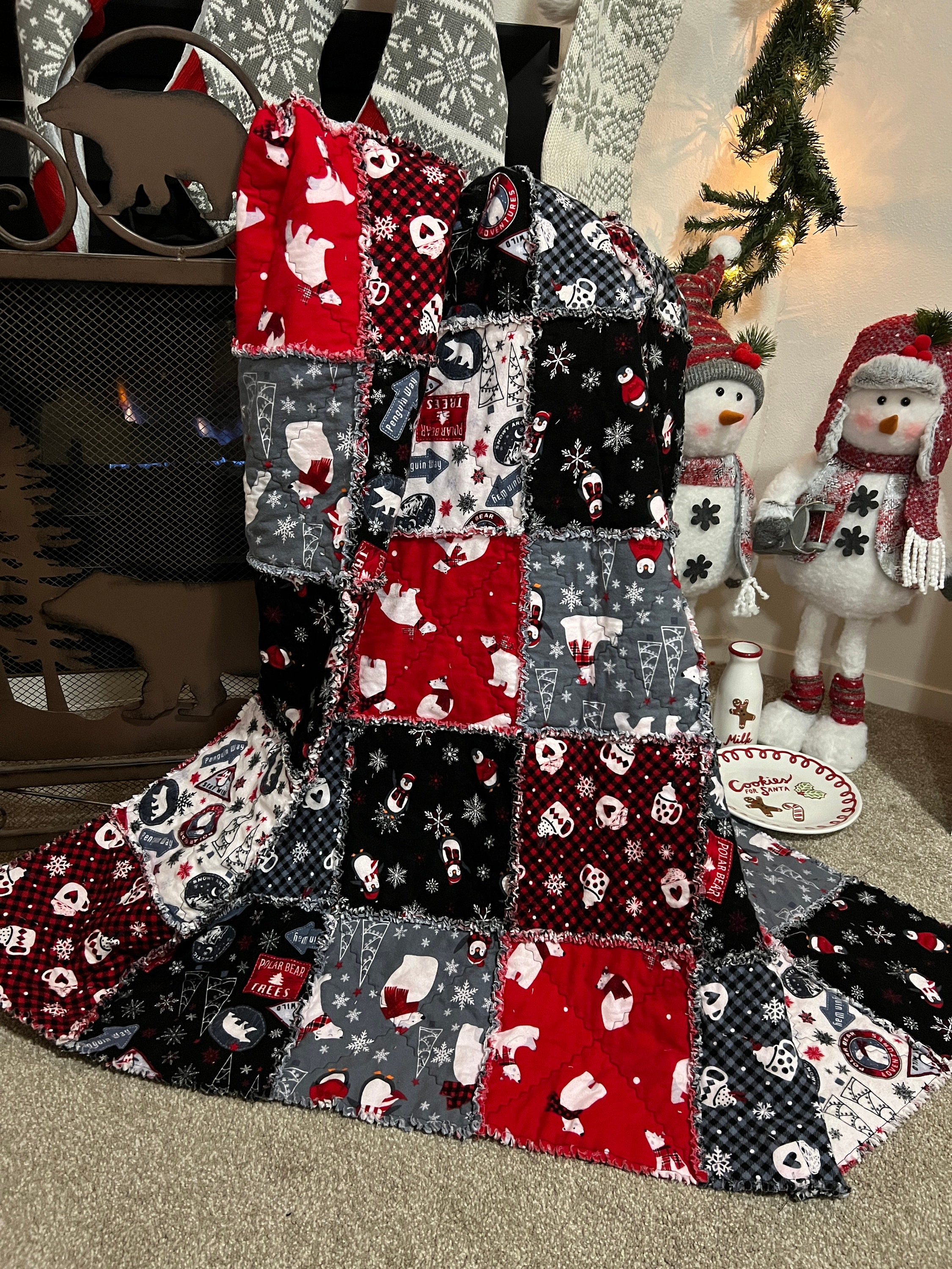Red & Black and Soft and Comfy Rag Quilt for Winter - Etsy