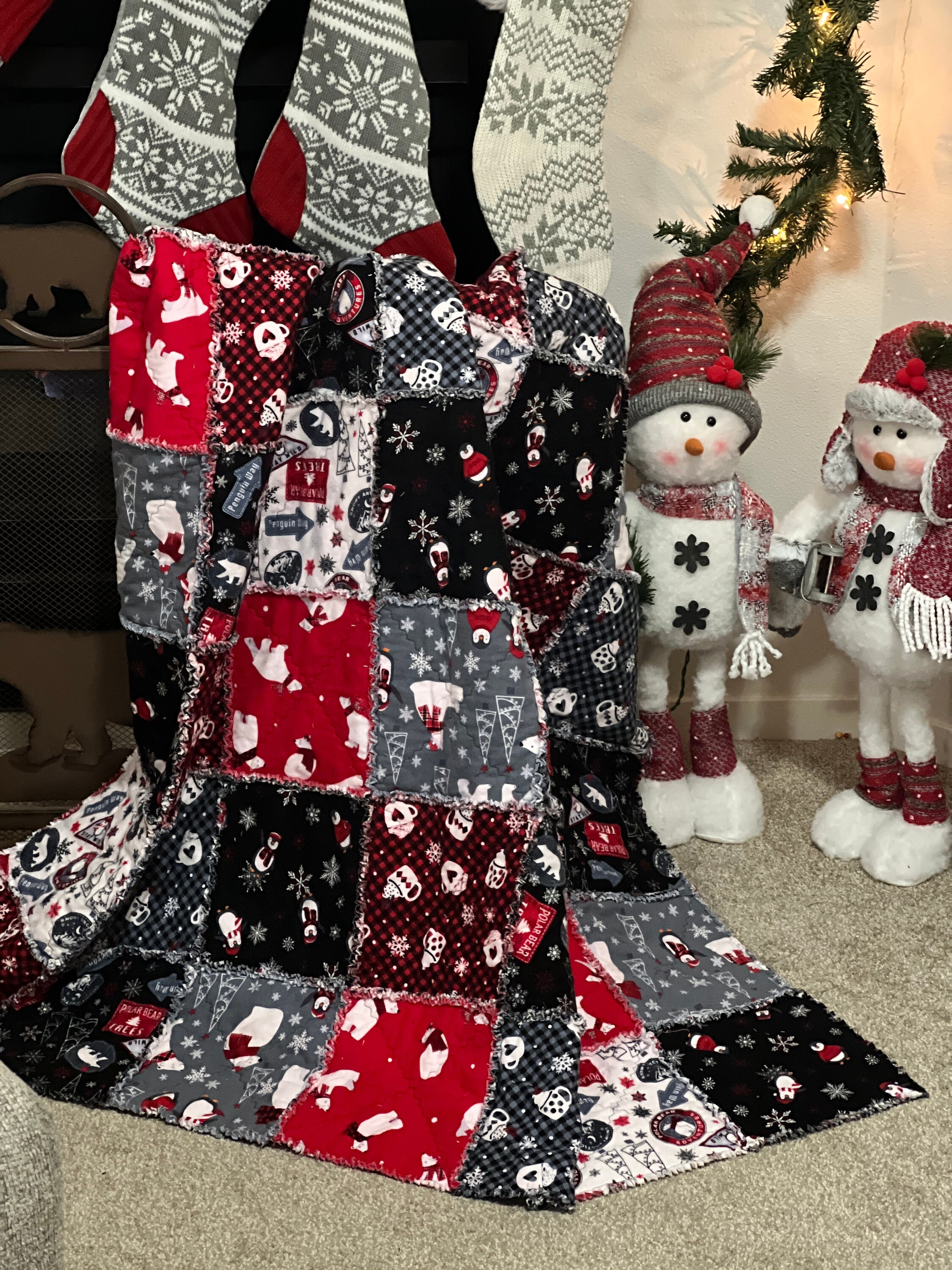 Red & Black and Soft and Comfy Rag Quilt for Winter - Etsy