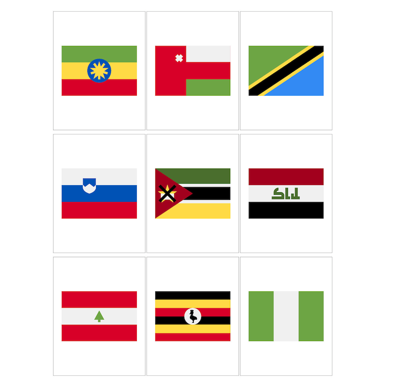 PRINTABLE Flags of the World Flash Cards PDF 262 Flags - Etsy