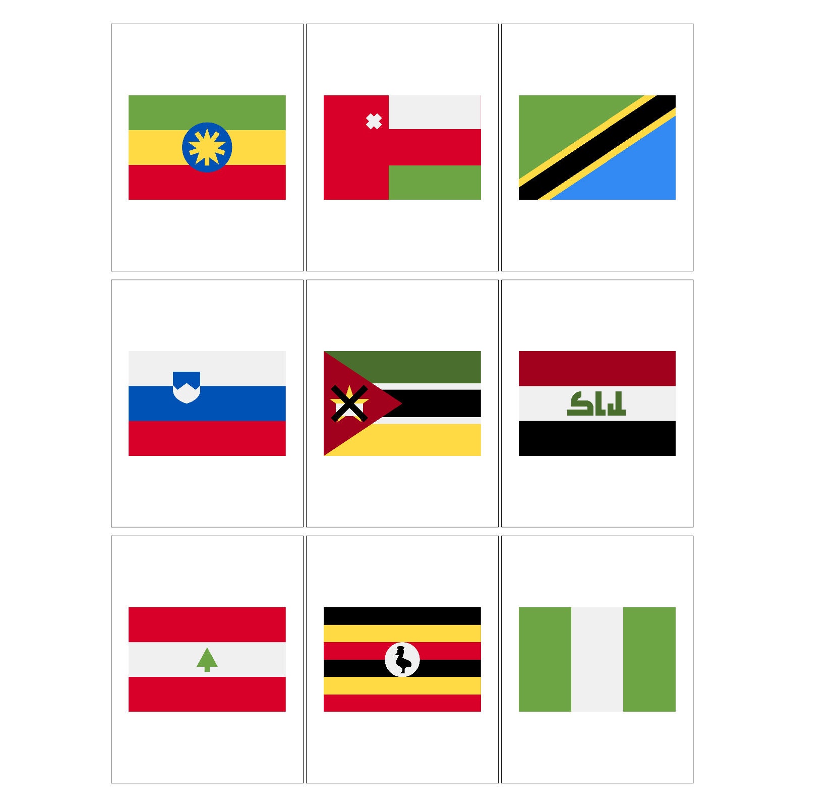 PRINTABLE Flags of the World Flash Cards PDF 262 Flags - Etsy