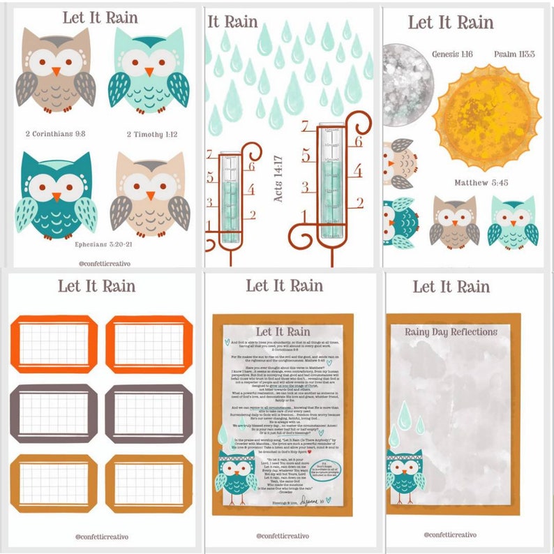 Let It Rain Printable Set - Digital Download - Etsy