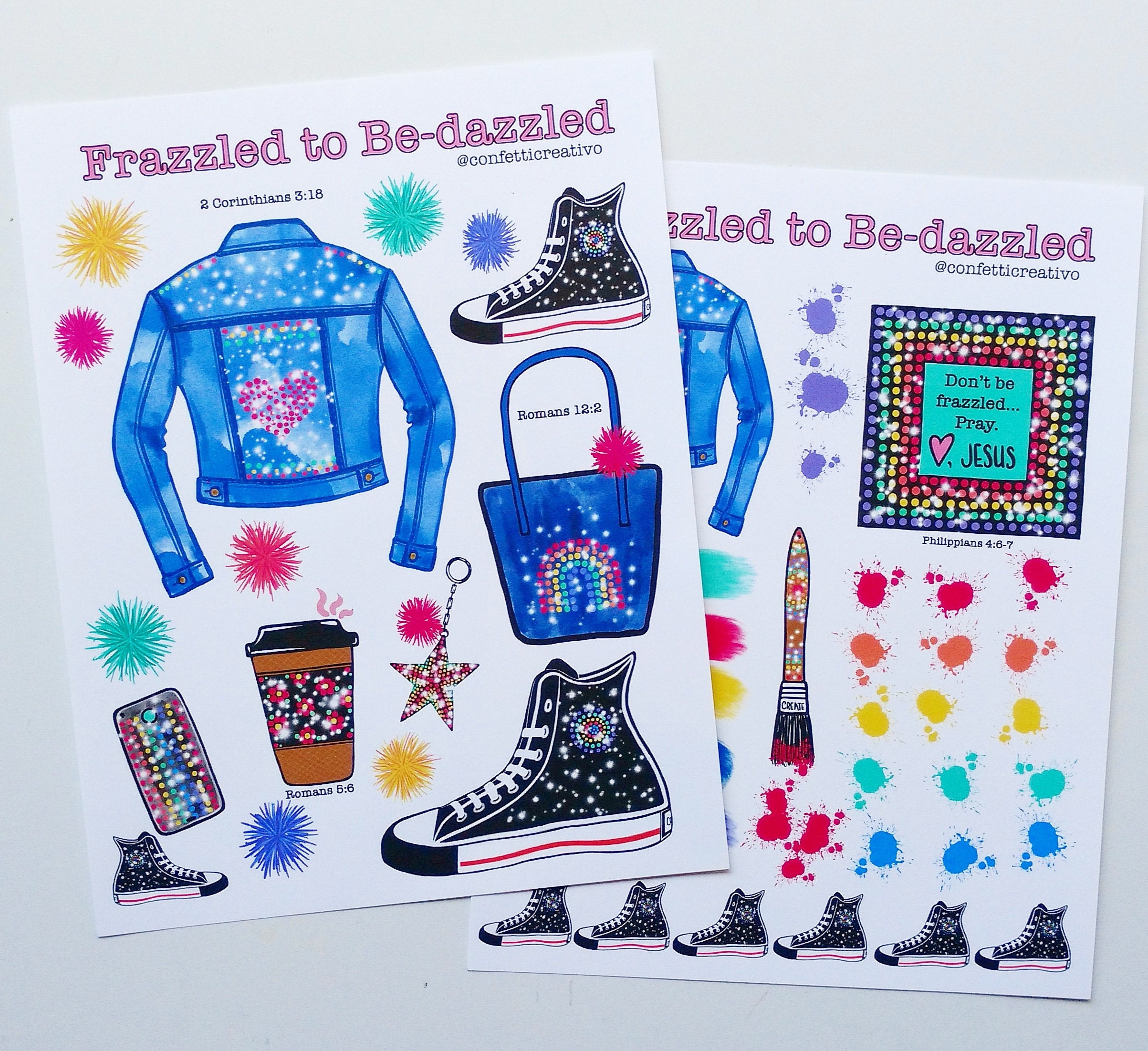 Frazzled to Be-dazzled Digital Printable Set | Etsy