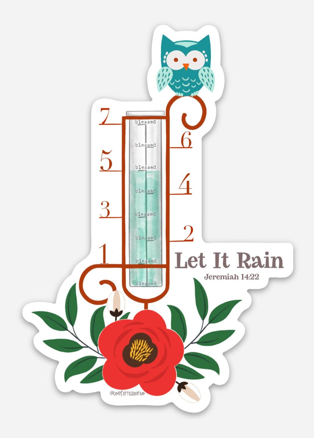 Let It Rain Vinyl Sticker - FREE Shipping - Etsy