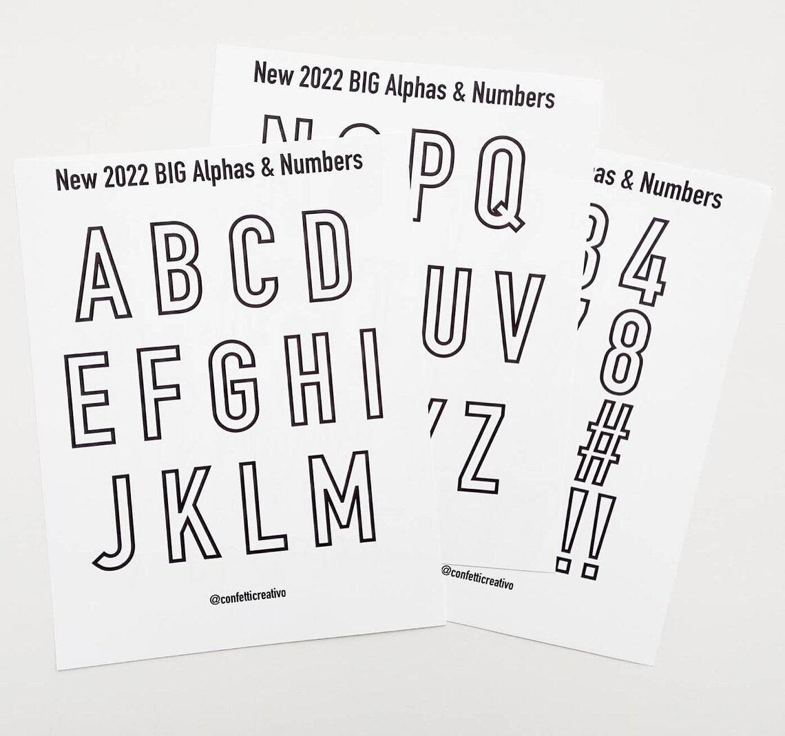 BIG Alpha and Number Set Digital Download - Etsy