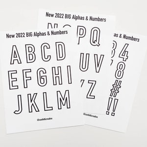 BIG Alpha and Number Set - Digital Download - Etsy