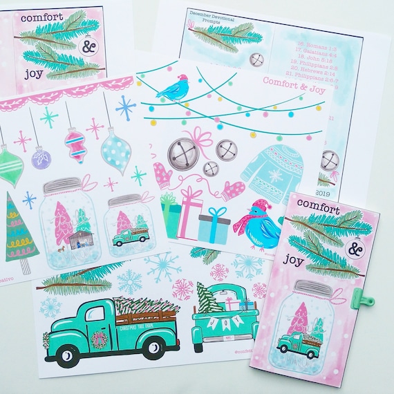Comfort & Joy Christmas Printable Set With TN Cover and 31 - Etsy