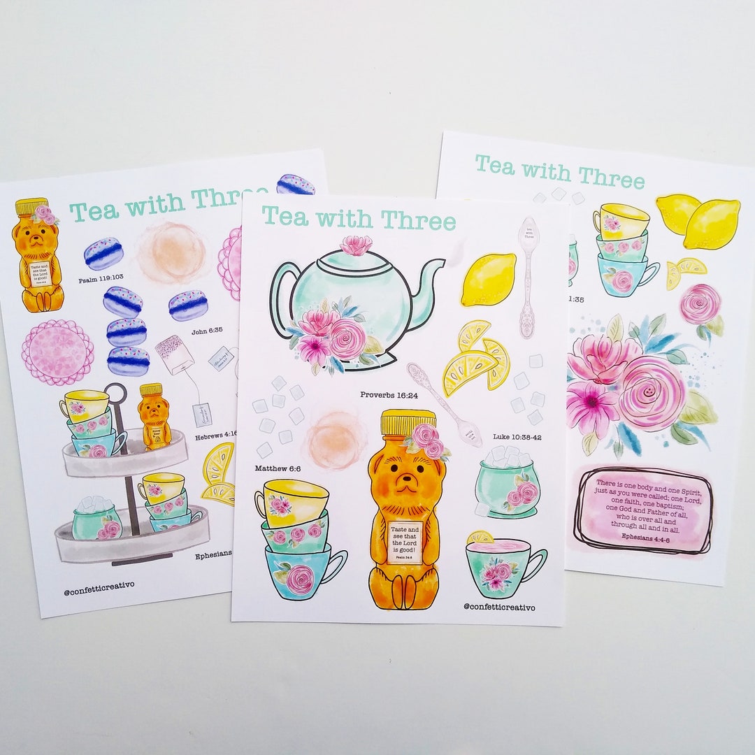 Tea With Three Printable Set - Etsy