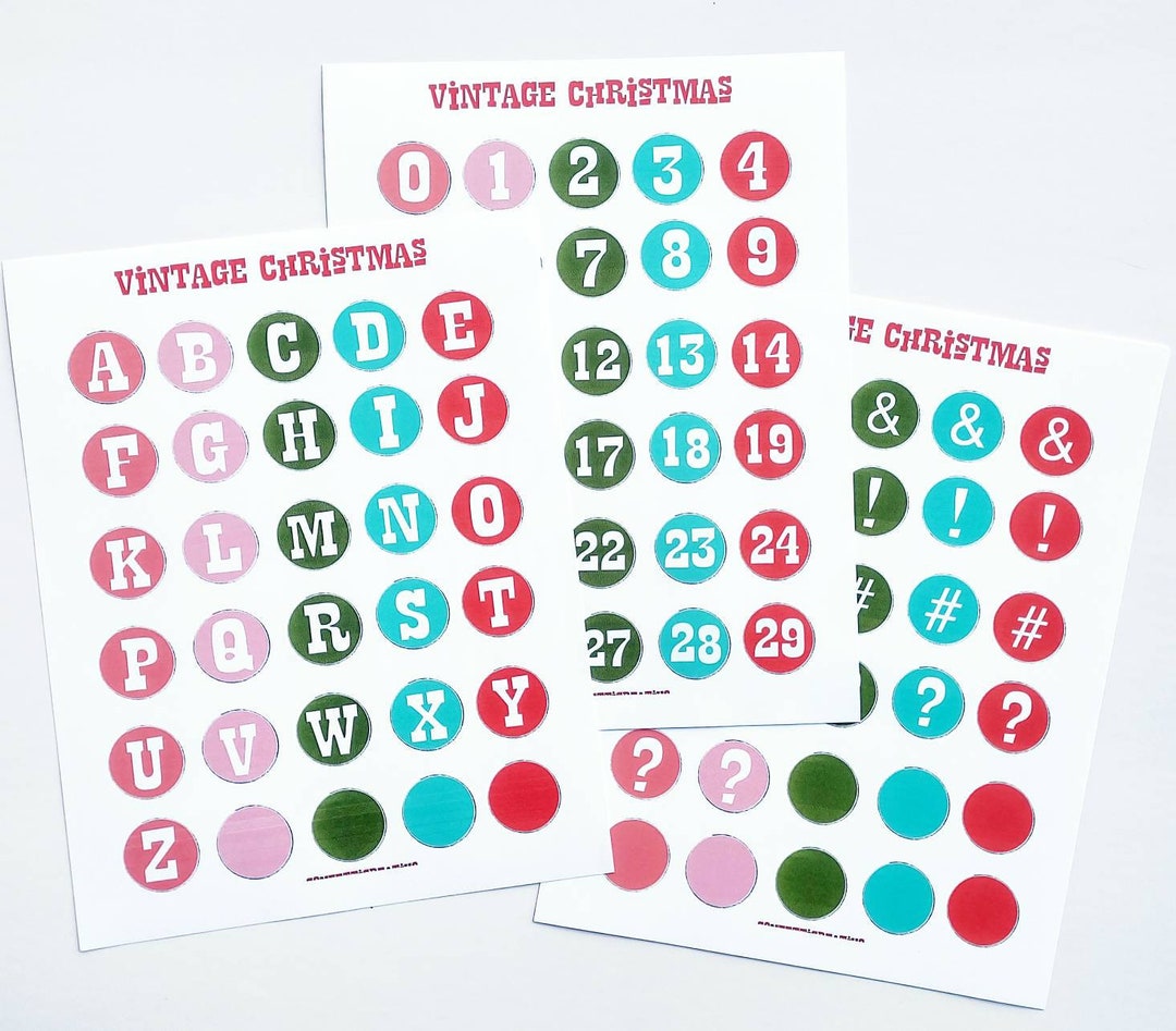 Vintage Christmas Alphas and Numbers - Digital Download - Etsy