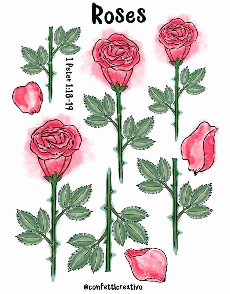 Roses Printable Set Digital Download - Etsy