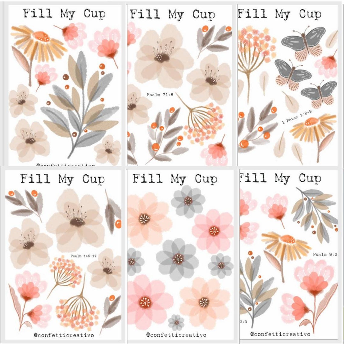 Fill My Cup Printable Set Digital Download - Etsy