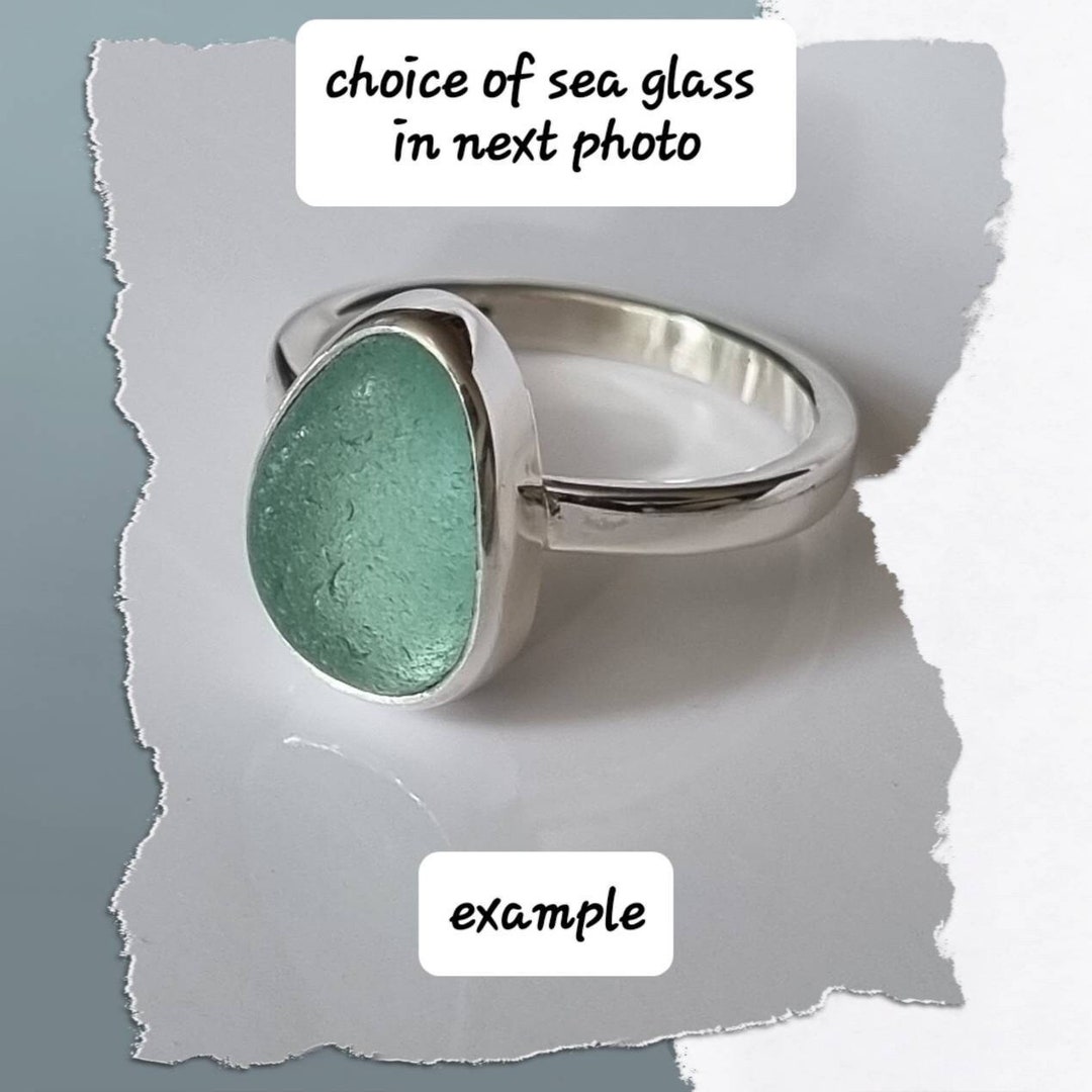 Aqua Seaham Sea Glass Ring With Recycled Silver. Aqua RECYCLED Silver ...