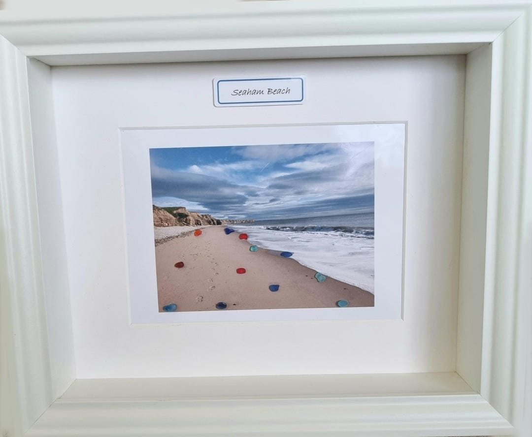 Seaham Sea Glass Art, Seaham Beach Art, Sea Glass Picture, Coastal ...