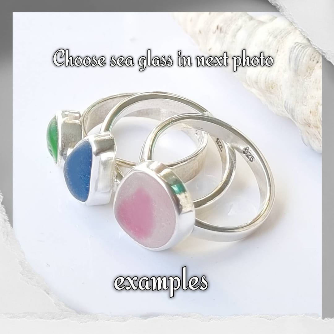 Bespoke Multi Seaham Sea Glass Ring With Recycled Silver. Unique ...