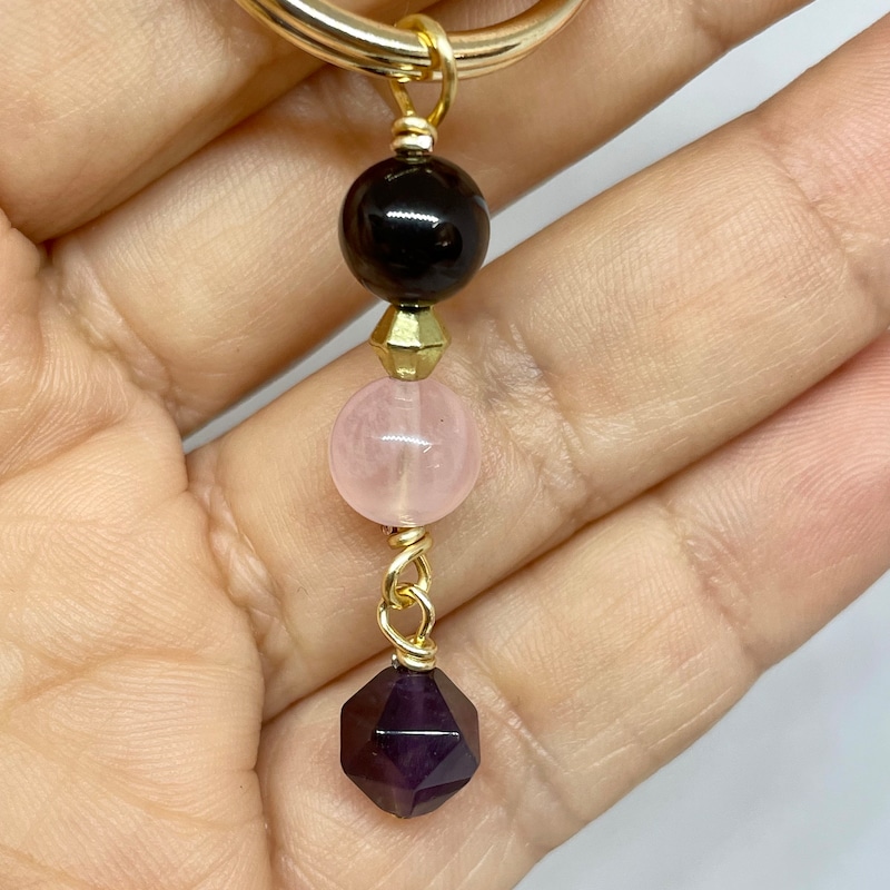 Gemstone Keychain - Etsy