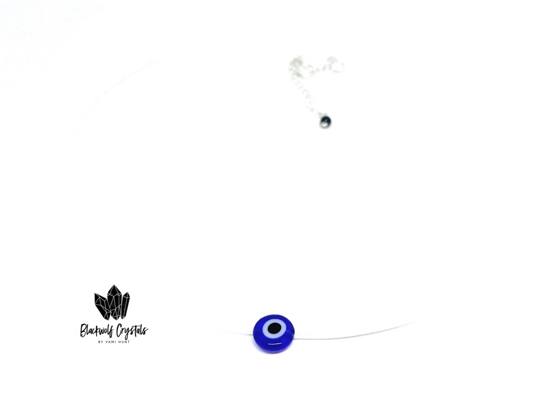 Evil Eye Floating Necklace, Invisible Necklace, Evil Eye Necklace ...