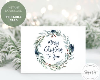 PRINTABLE Christmas Card 5x7 Merry Christmas Instant Download PDF - Etsy