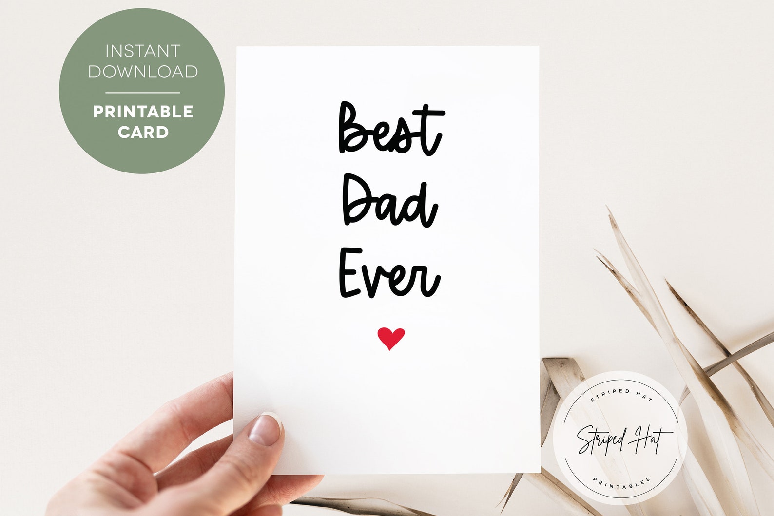 Printable Happy Father's Day Card, Best Dad Ever Card, for Dad, Card ...