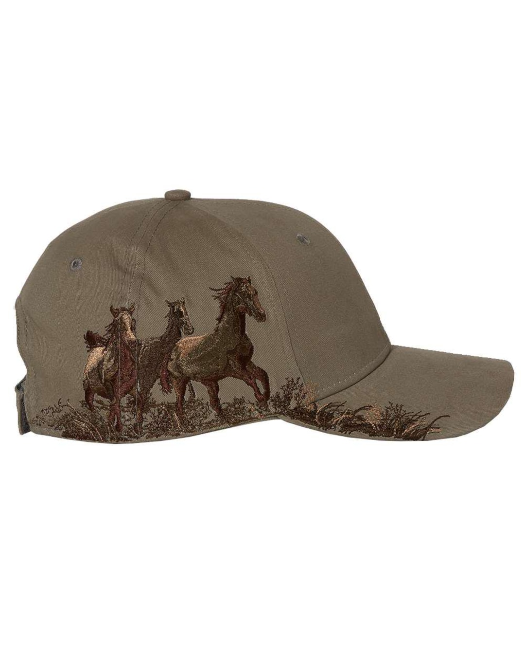 Mustang - Earth Color Hat With Embroidered Mustang Scene Design. Great ...