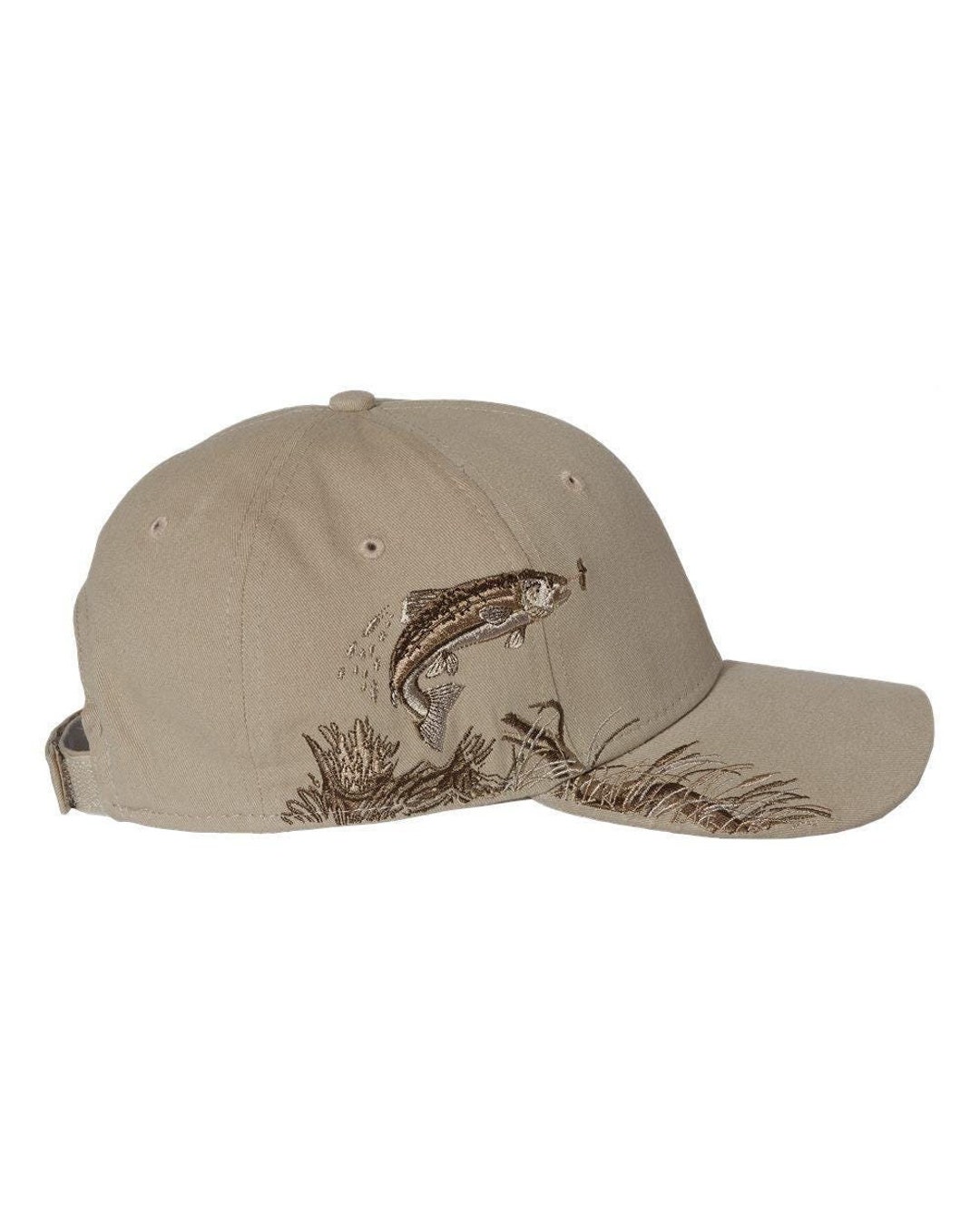 Trout - Sand Fishing Hat With Embroidered Trout Scene. Great Birthday ...
