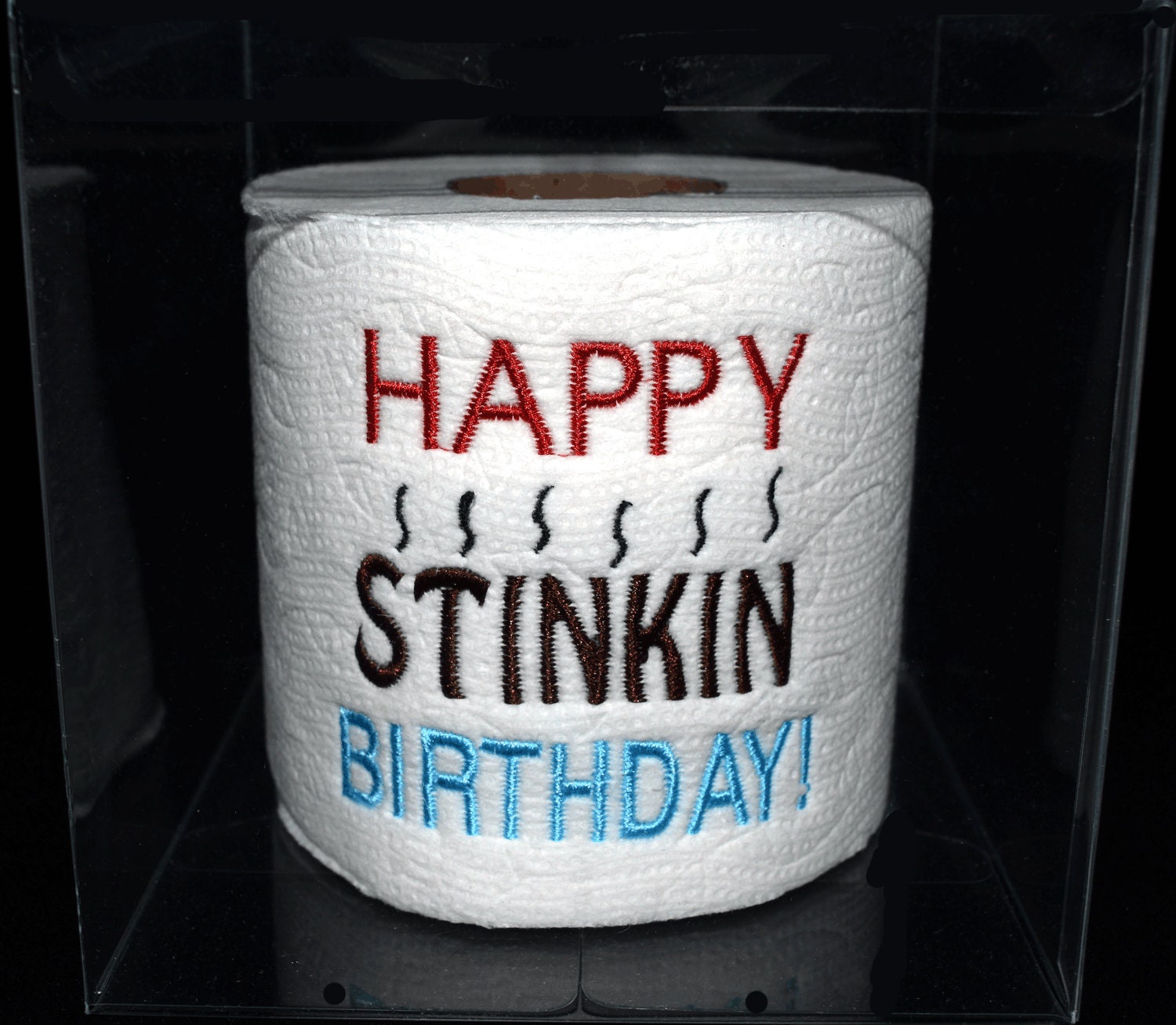 Embroidered Happy Stinkin Birthday Toilet Paper in Clear Gift | Etsy