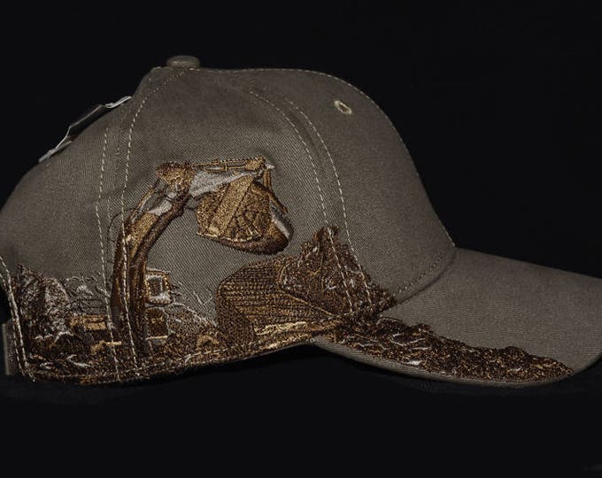 Dark Brown Hat With Embroidered Excavating Design With | Etsy