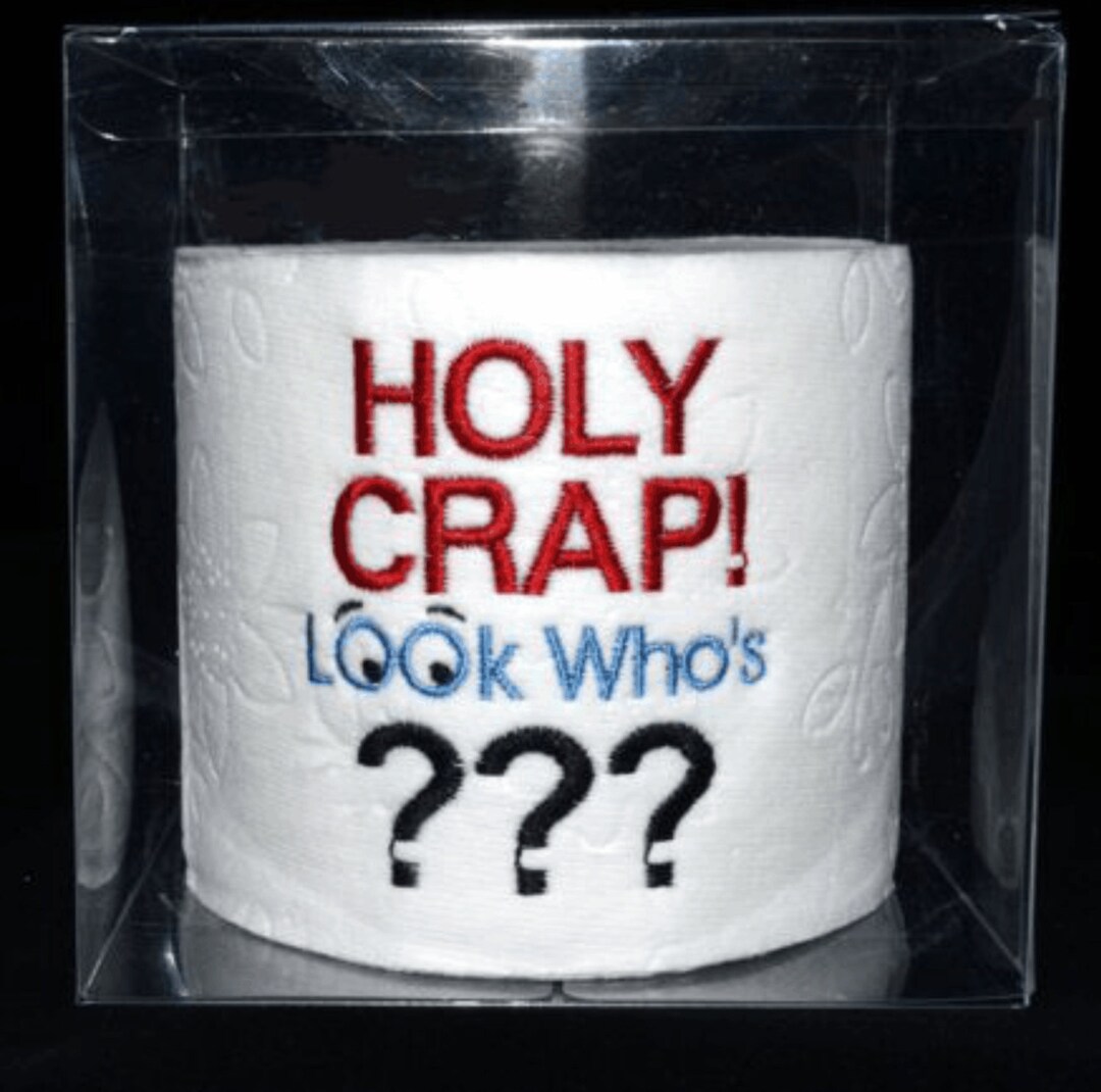 Embroidered Holy Crap! Custom Number Birthday Toilet Paper in Clear ...