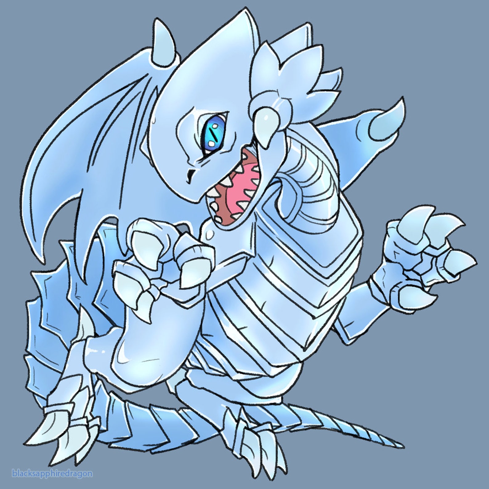 Blue Eyes White Dragon Glass Holo Vinyl Sticker Digimon - Etsy