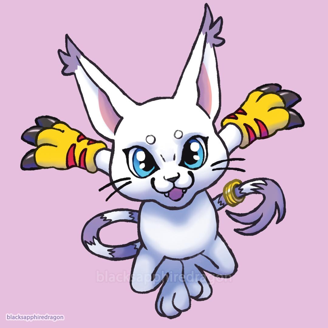 Gatomon Glass Holo Vinyl Sticker Digimon Cute 3 Inch Weather Resistant ...