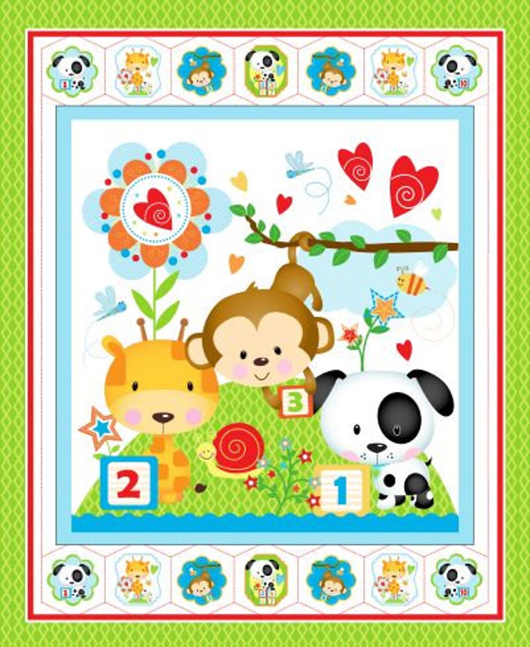 FLANNEL - PANEL 36x44/45" - Puppy & Pals for Henry Glass Flannel ...