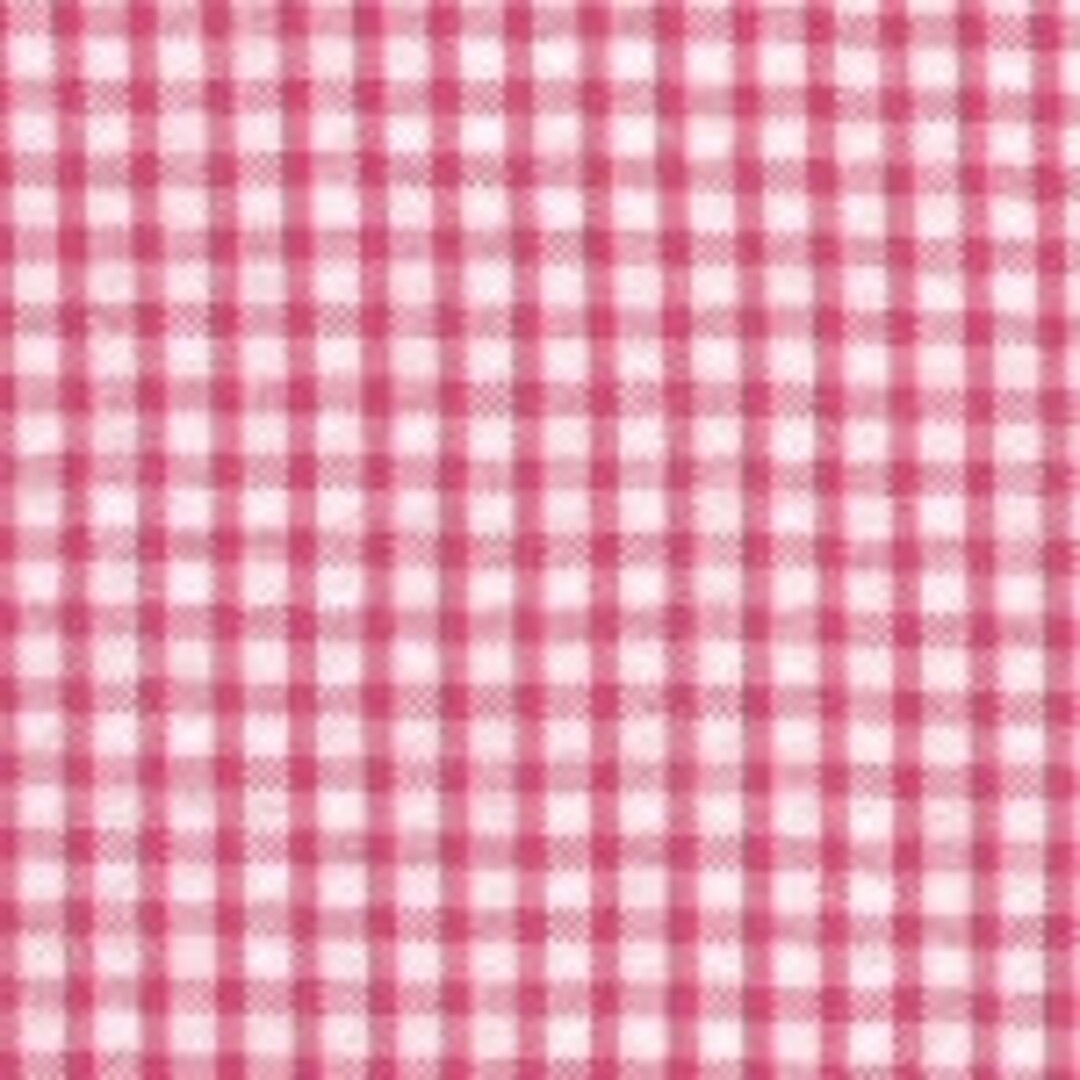 SEERSUCKER Check Fabric Raspberry From Finders Fabrics 100% Cotton ...