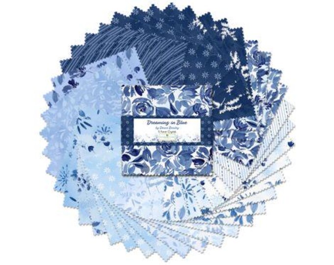 CHARM PACK - 5x5" Squares - Dreaming in Blue Collection by Wilmington ...