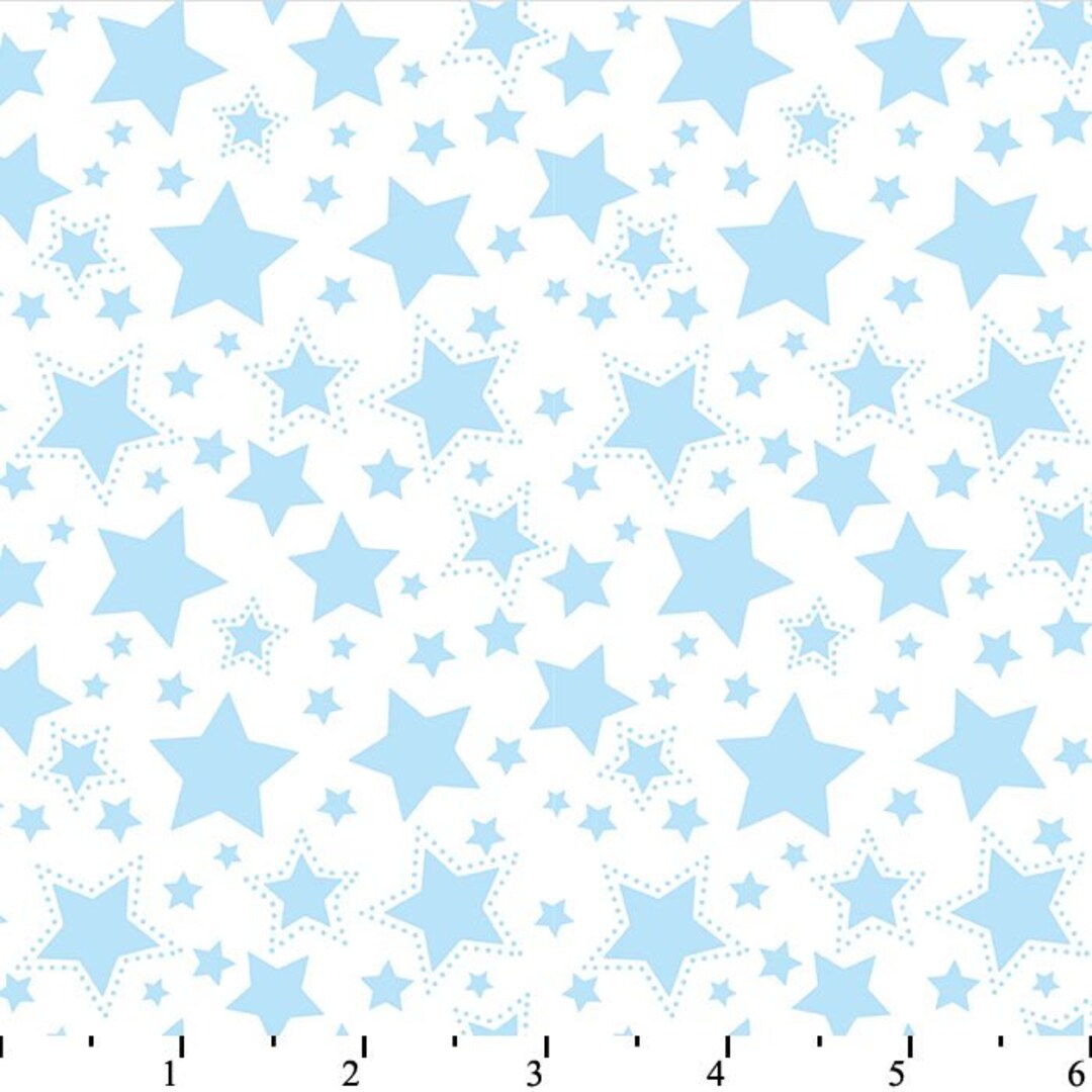 FLANNEL - END BOLT! - 25"x43/44" - Starry Nights White - Dreamy Blue in ...